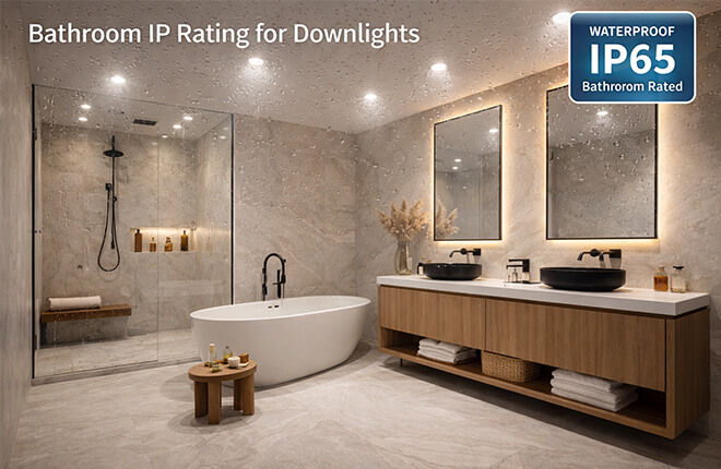 What IP rating should bathroom downlights be